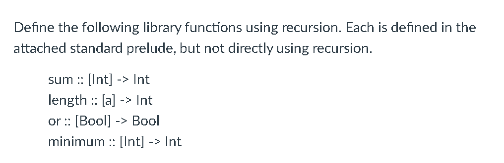 Solved Define the following library functions using | Chegg.com