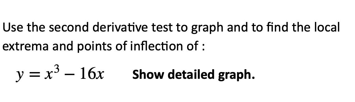 Solved Use the second derivative test to graph and to find | Chegg.com