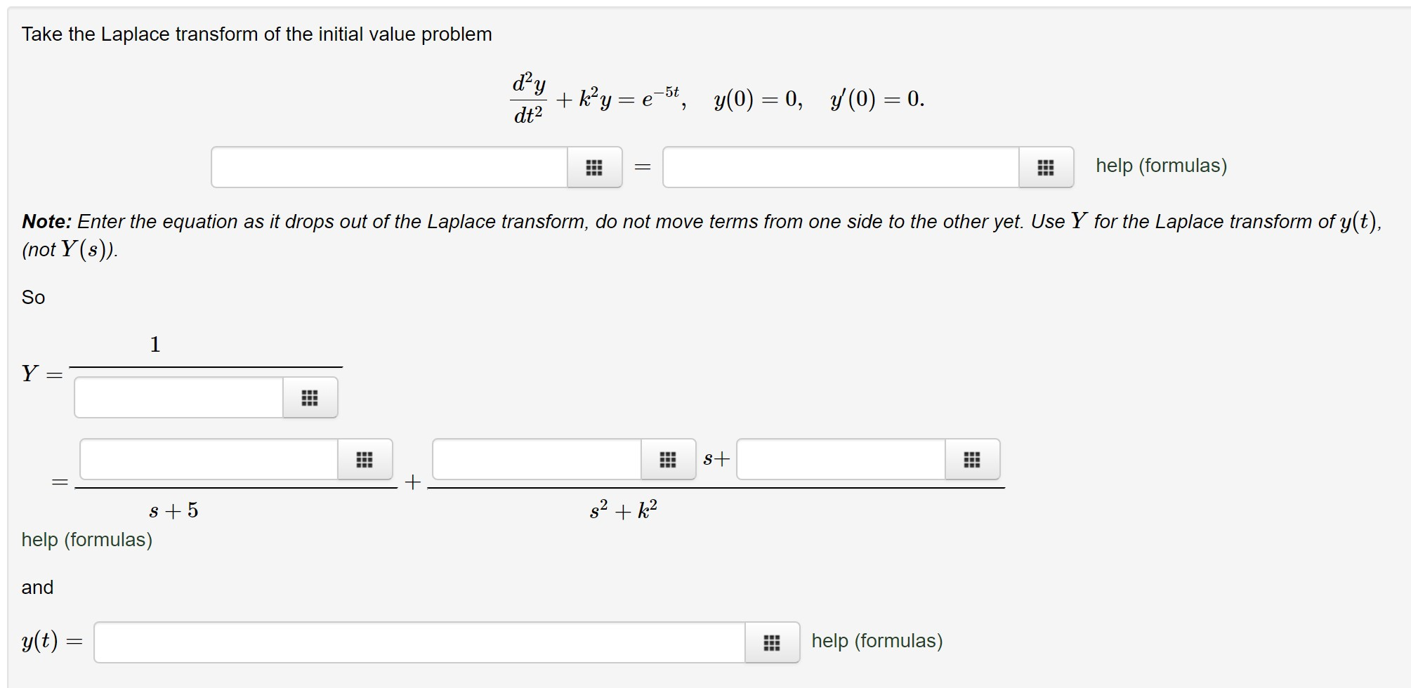 Solved Take the Laplace transform of the initial value | Chegg.com