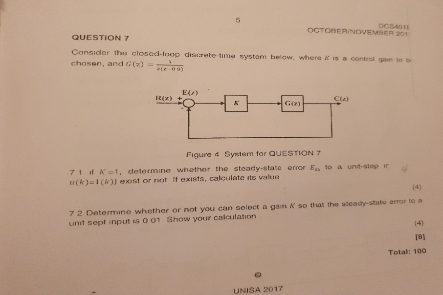 Solved DCS401 OCTOBER/NOVEMBER 201 QUESTION 7 Consider the | Chegg.com