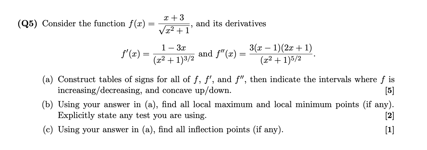 Solved x + 3 (25) Consider the function f(x) = Vx2 + 1 and | Chegg.com