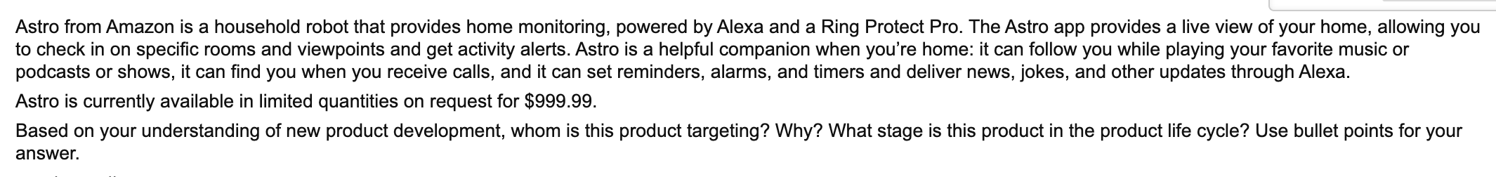 Solved Astro from Amazon is a household robot that provides | Chegg.com