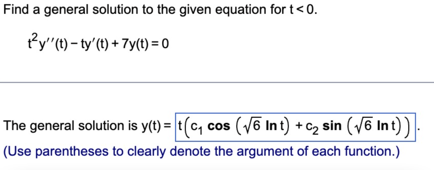 Solved Find a general solution to the given equation for | Chegg.com
