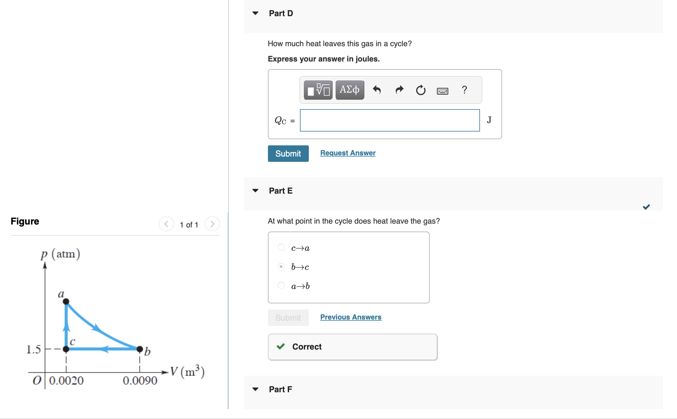 Solved The pV diagram in shows a cycle of a heat engine that | Chegg.com