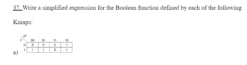 Solved 37 Write A Simplified Expression For The Boolean 
