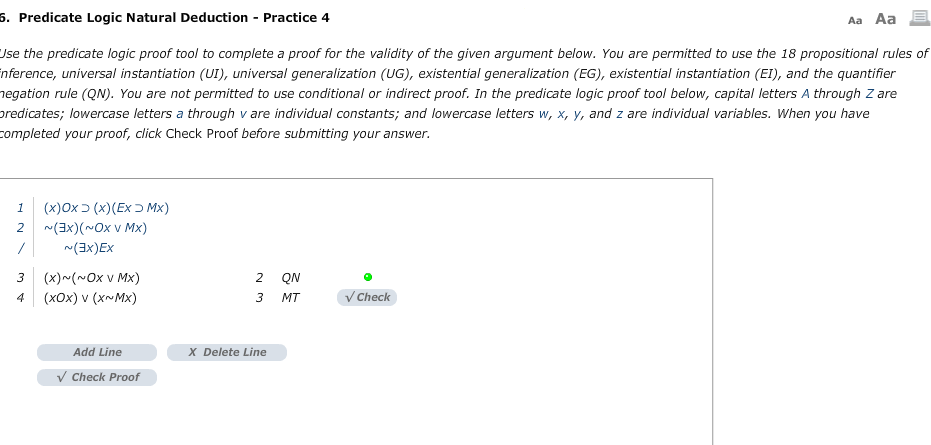 Solved 6. Predicate Logic Natural Deduction Practice4 Aa Aa | Chegg.com