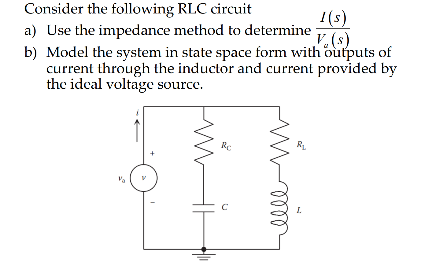 Solved Consider the following RLC circuit a) Use the | Chegg.com