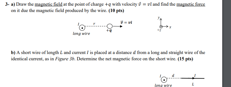 Solved 3- a) Draw the magnetic field at the point of charge | Chegg.com