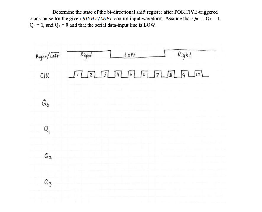 Solved Determine the state of the bi-directional shift | Chegg.com