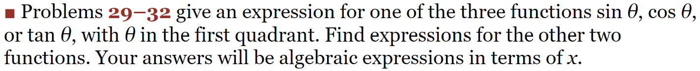 Solved Problems 29-32 give an expression for one of the | Chegg.com