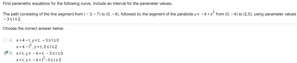 Solved Find parametric equations for the following curve. | Chegg.com