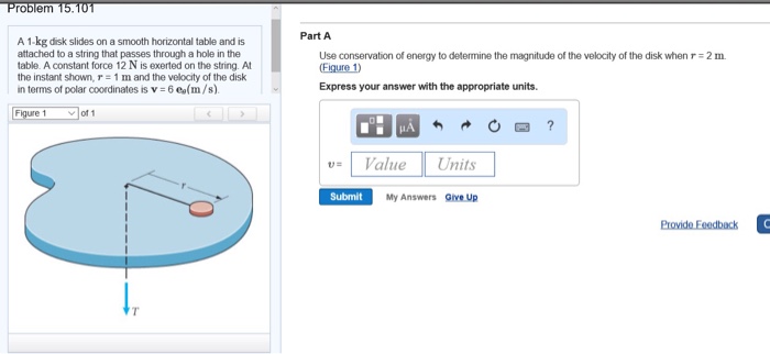 Solved A 1-kg disk slides on a smooth horizontal table and | Chegg.com