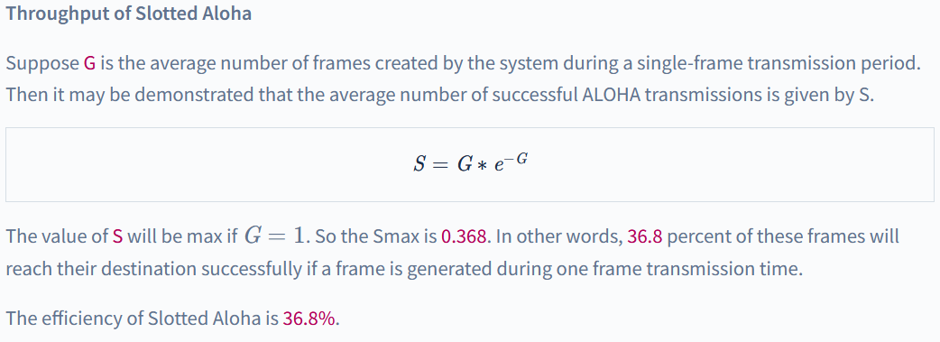 Solved Throughput of Slotted Aloha Suppose G is the average | Chegg.com
