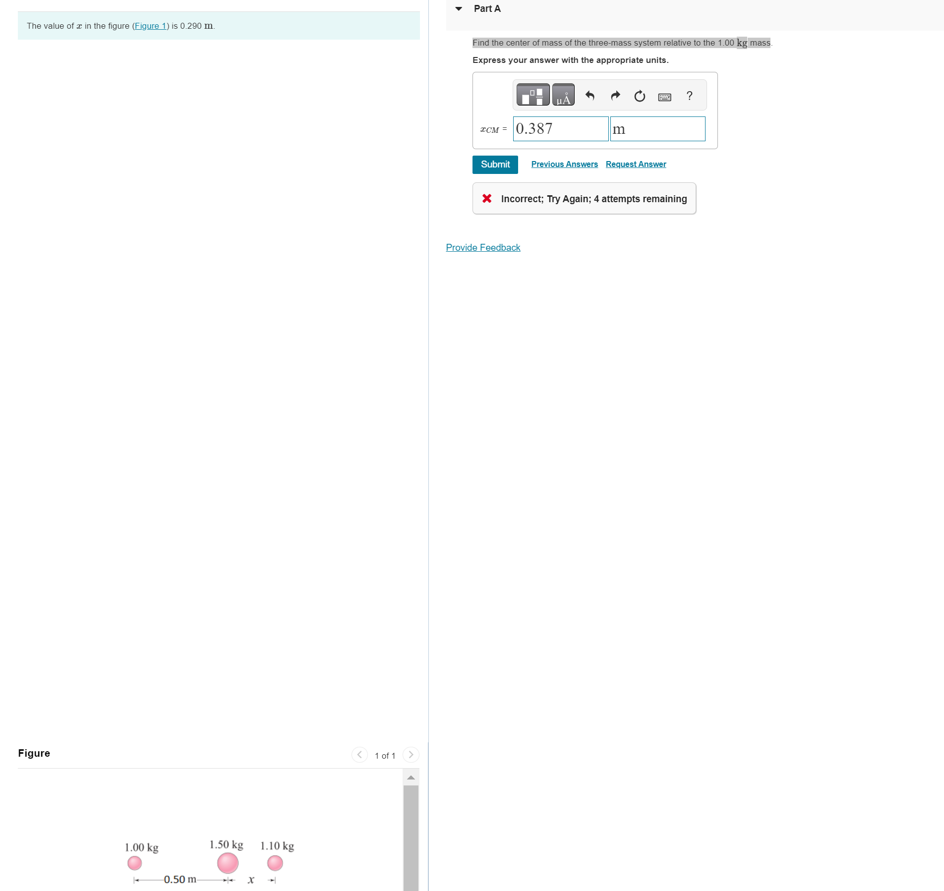 Solved The value of x ﻿in the figure (Figure 1) ﻿is | Chegg.com