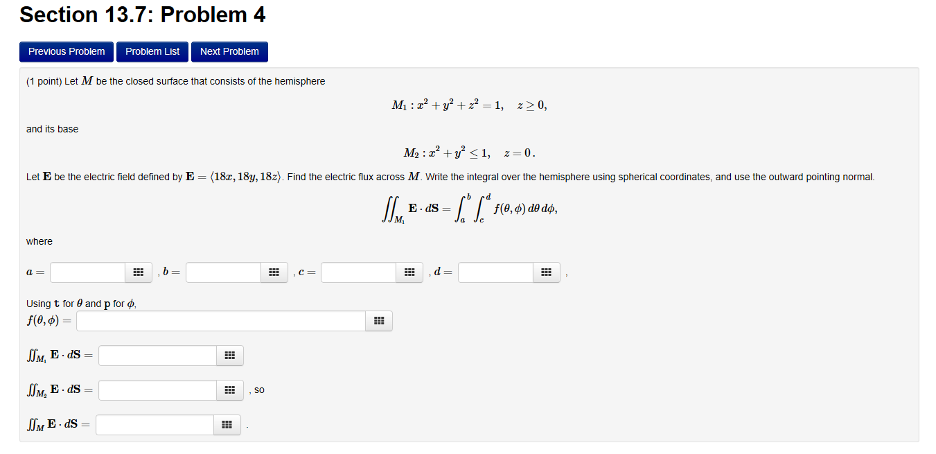 Solved Section 13.7: Problem 4 Previous Problem Problem List | Chegg.com