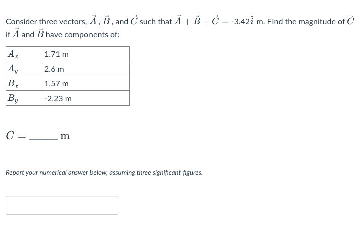 Solved Consider three vectors, A,B, and C such that | Chegg.com Solved Consider three vectors, A,B, and C such that | Chegg.com