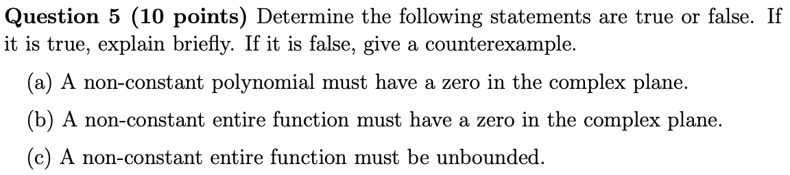 Solved Question 5 (10 points) Determine the following | Chegg.com