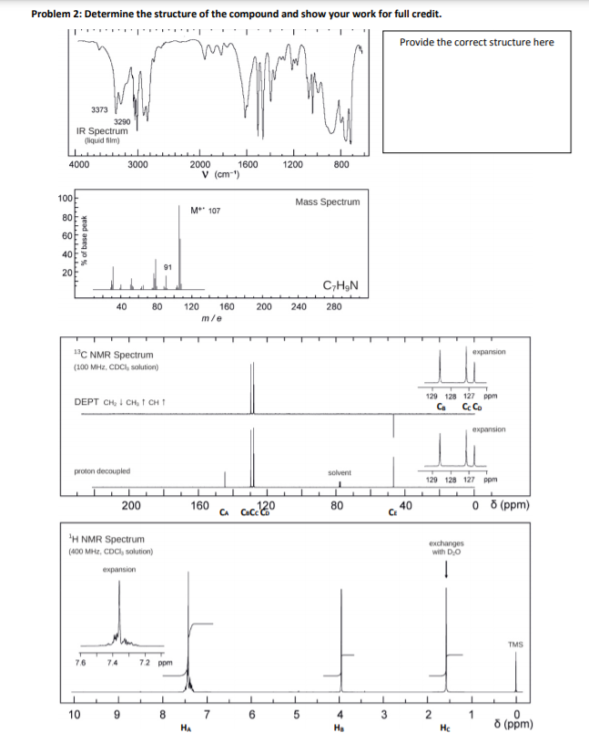 Solved Chem 3112 Combined Spectroscopy Problems Worksheet 4 | Chegg.com