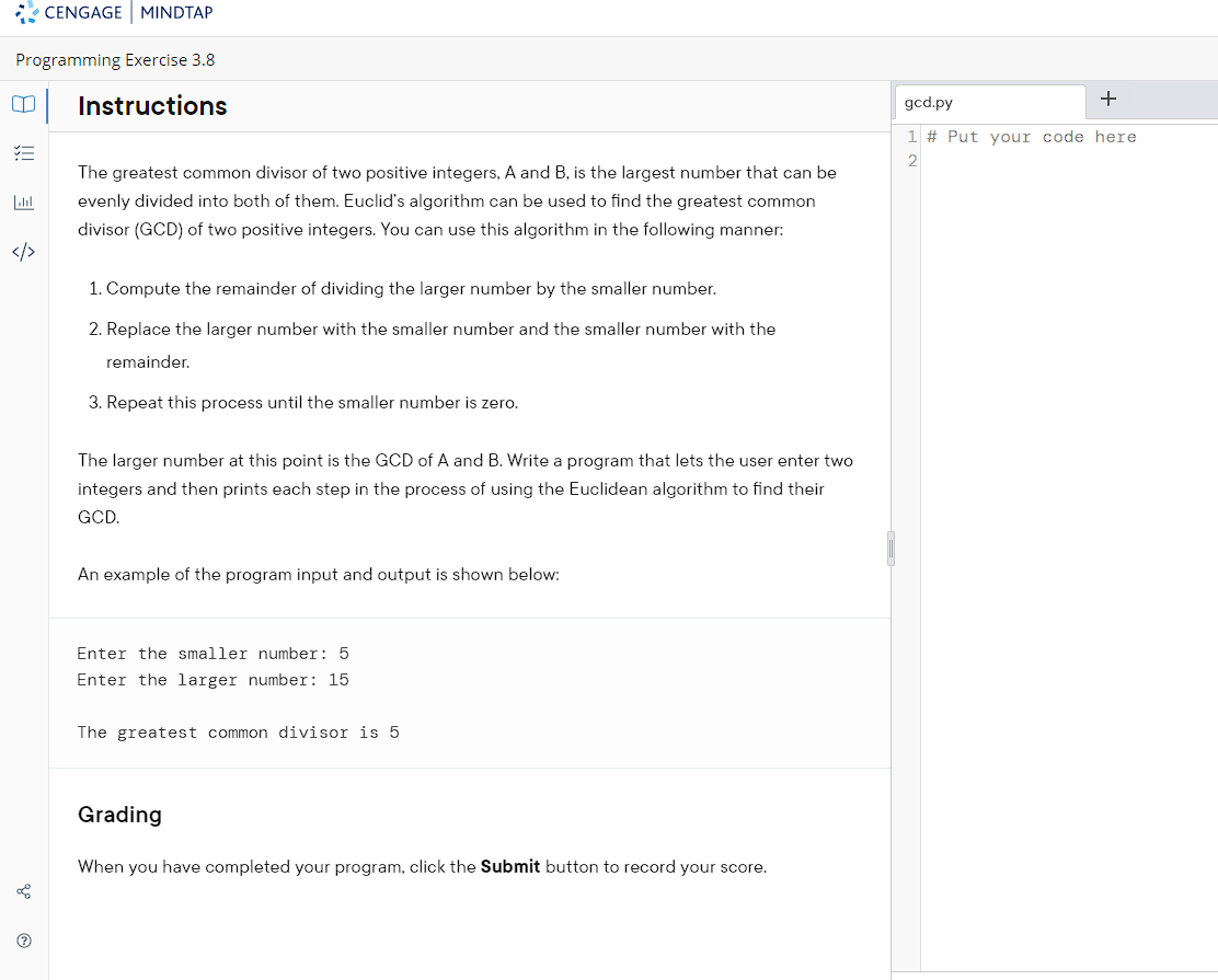 Solved The Greatest Common Divisor Of Two Positive Integers