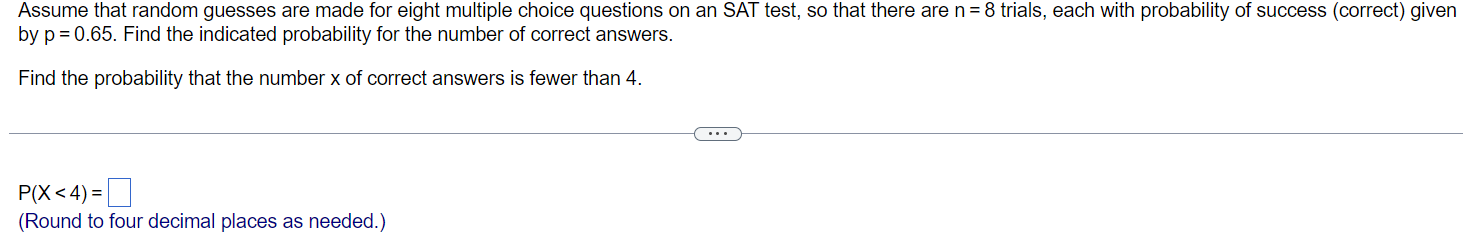 Solved Assume that random guesses are made for eight | Chegg.com