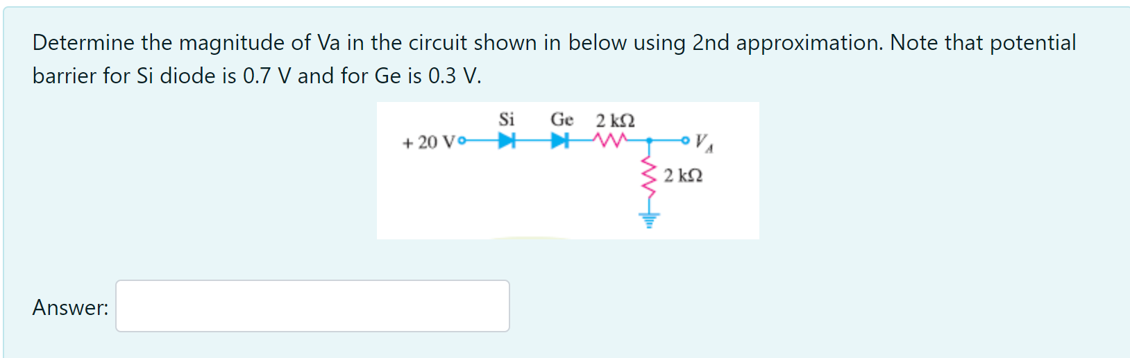 Solved Determine the magnitude of Va in the circuit shown in | Chegg.com