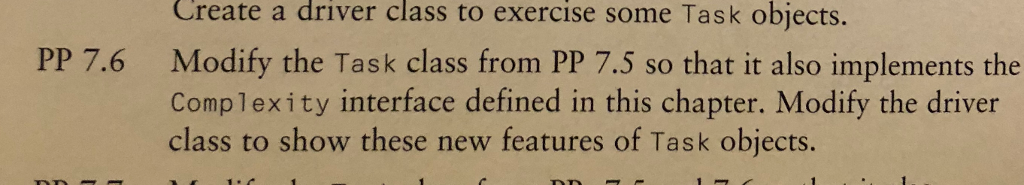 Solved driver class exercise some Task objects. Create a | Chegg.com