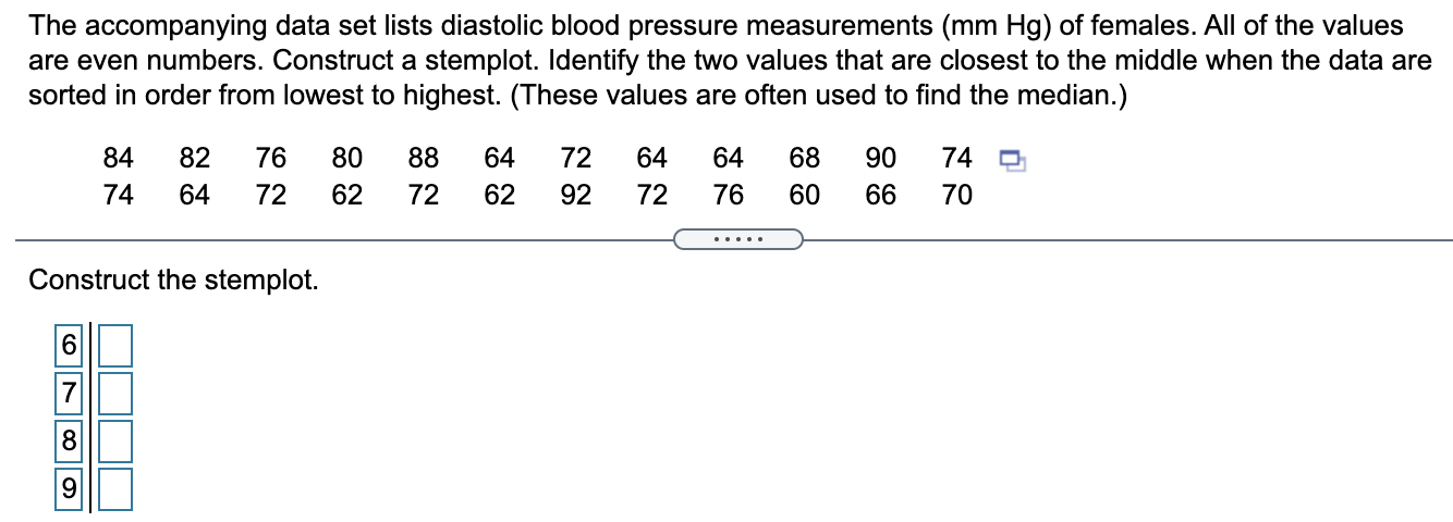 Solved The Two Values That Are Closest To The Middle When 