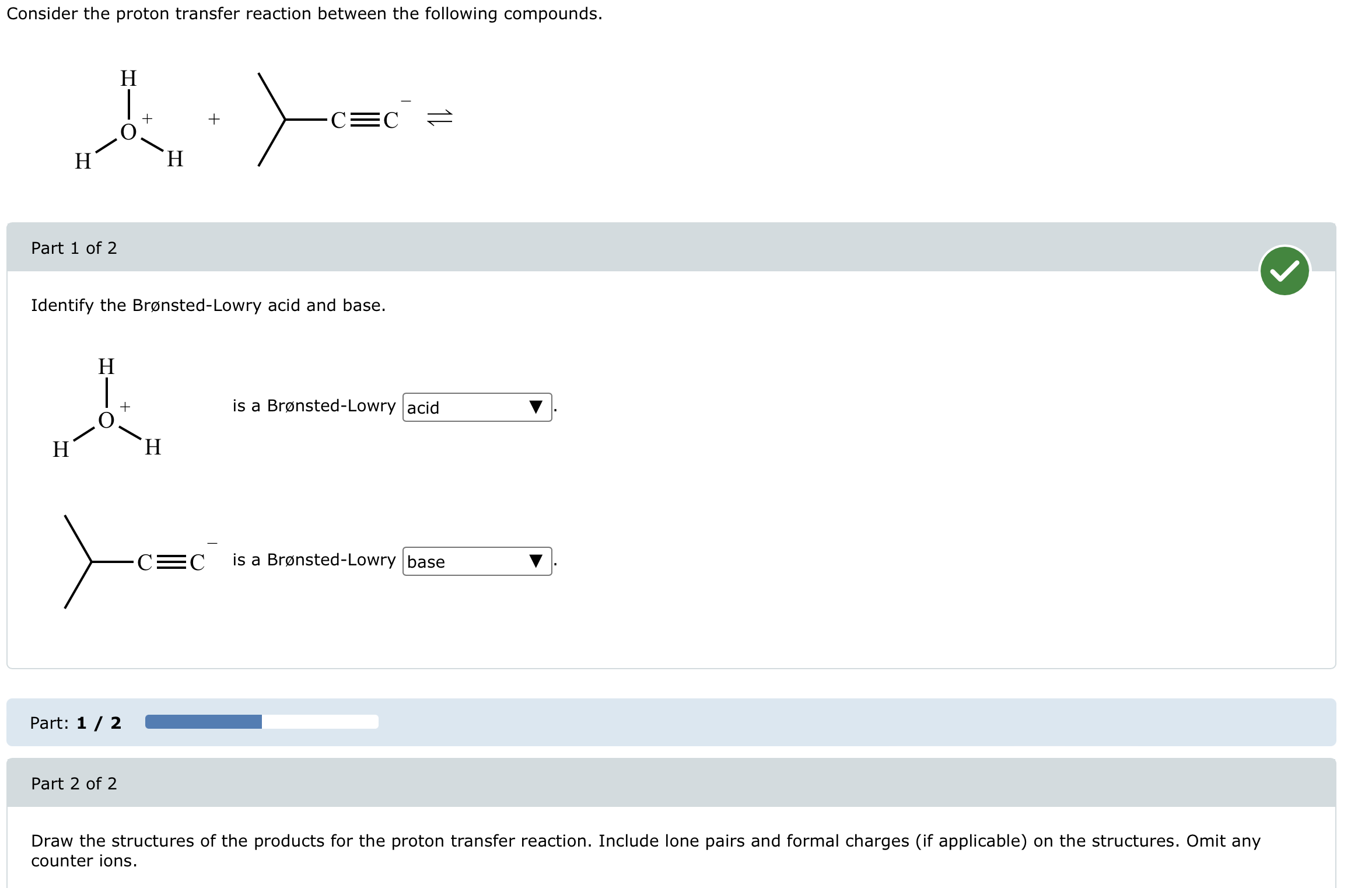 Solved Consider the proton transfer reaction between the | Chegg.com