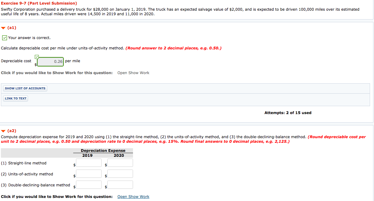Solved Exercise 9-7 (Part Level Submission) Swifty | Chegg.com