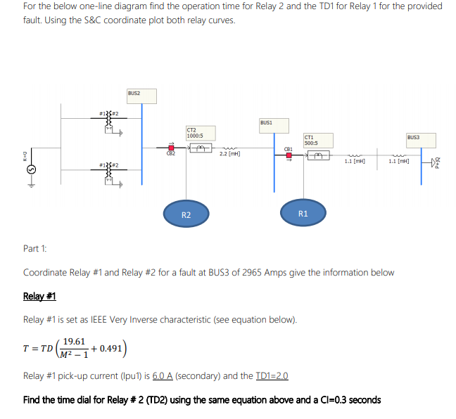 Solved For the below one-line diagram find the operation | Chegg.com