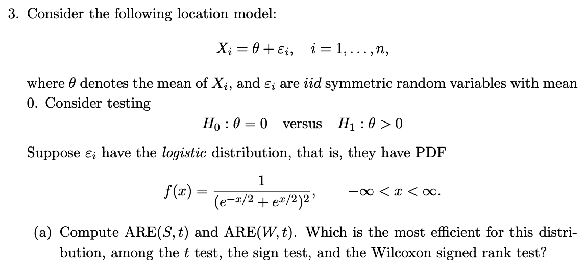 Solved 3. Consider the following location model: | Chegg.com