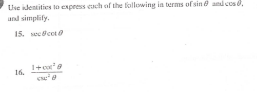 Solved Use identities to express each of the following in | Chegg.com