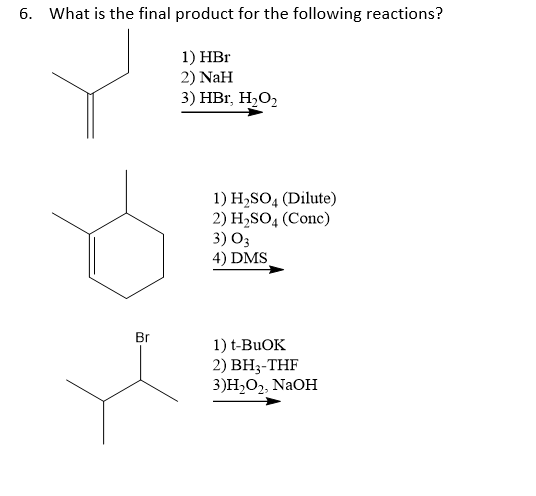 Solved What is the final product for the following | Chegg.com