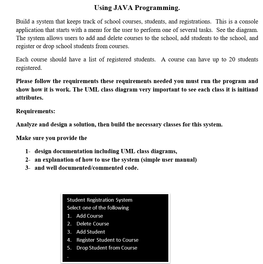 Solved Using Java Programming Build A System That Keeps 