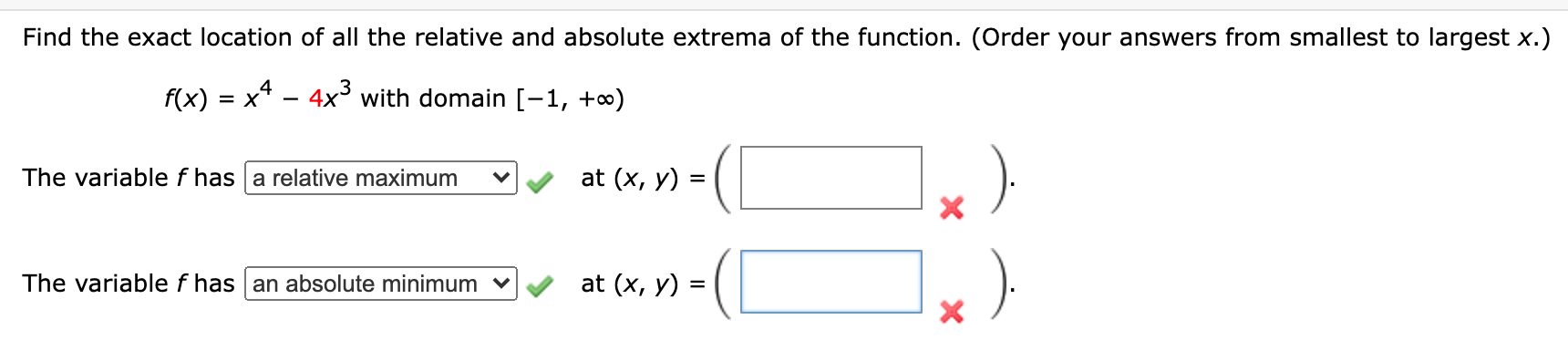Solved Find the exact location of all the relative and | Chegg.com