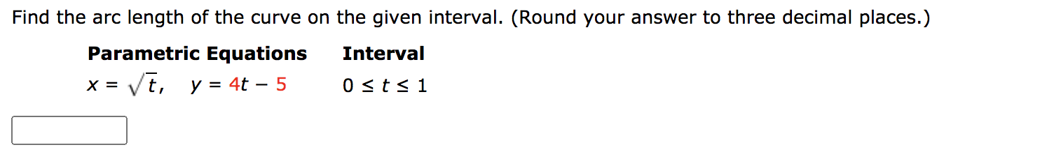 Solved Find the arc length of the curve on the given | Chegg.com