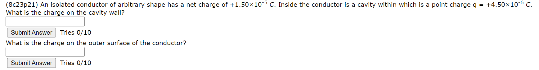 Solved (8c23p21) An isolated conductor of arbitrary shape | Chegg.com Solved (8c23p21) An isolated conductor of arbitrary shape | Chegg.com