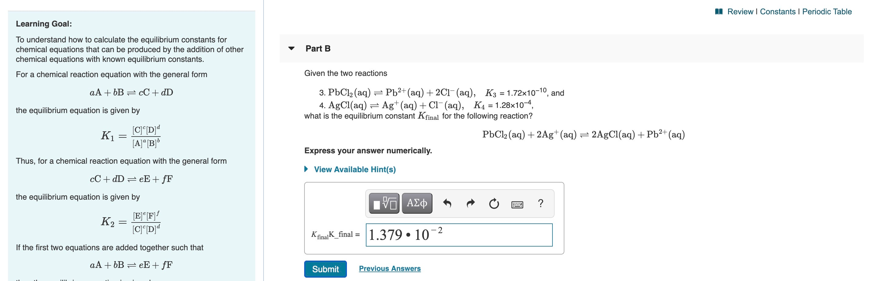 Solved Review Constants | Periodic Table Learning Goal: Part | Chegg.com
