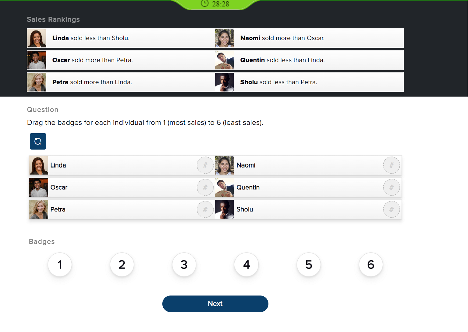 Question Drag the badges for each individual from 1 | Chegg.com