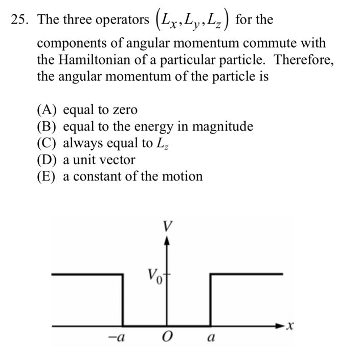Solved 25. The three operators (Lx,Ly,Lz) for the components | Chegg.com