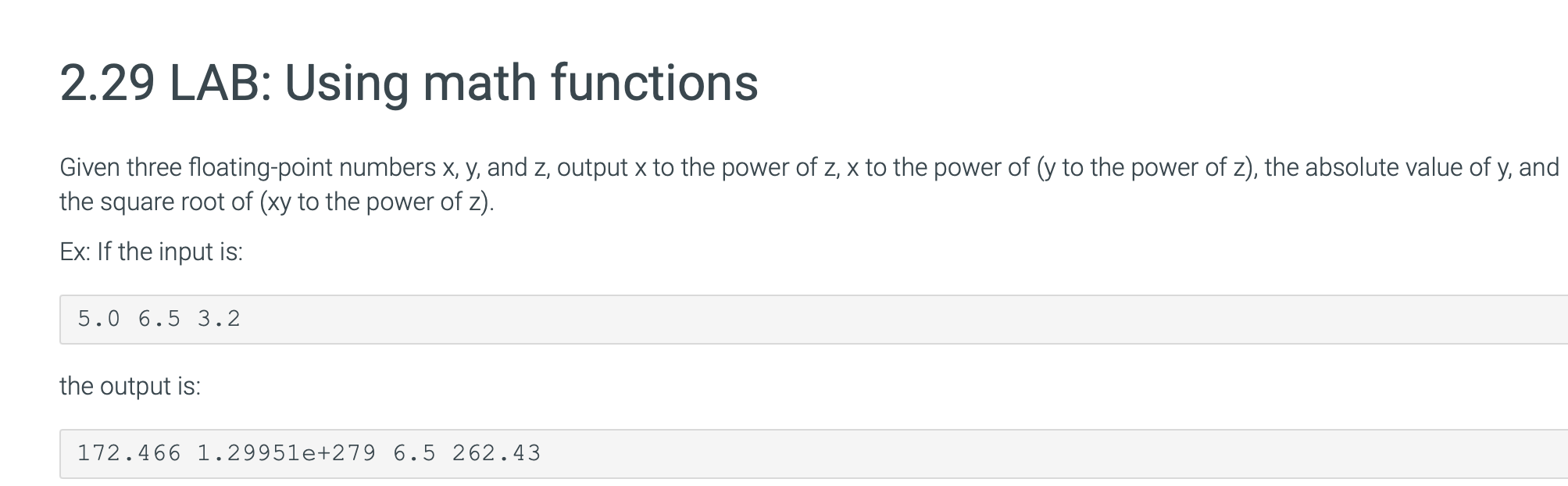 Given Three Floating Point Numbers Xy And Z Output 