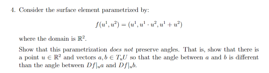4. Consider the surface element parametrized by: | Chegg.com