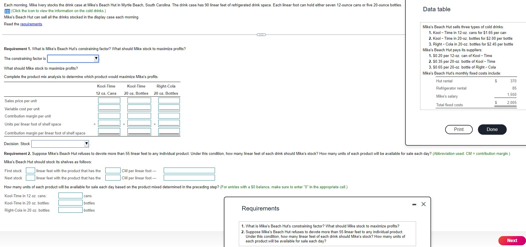 (Click the icon to view the information on the cold | Chegg.com
