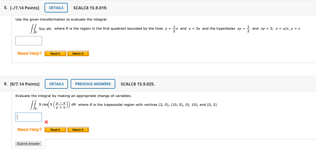 Solved 5. [-17.14 Points] DETAILS SCALC8 15.9.019. Use the | Chegg.com