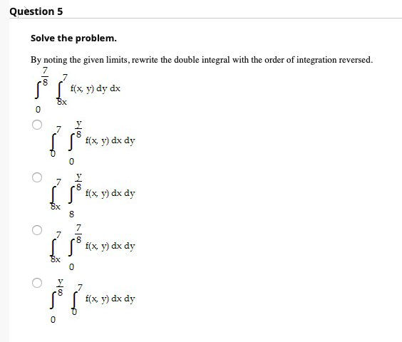 Solved Question 5 Solve the problem. By noting the given | Chegg.com