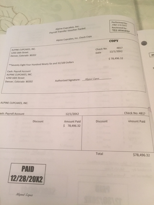 Alpine Cupcakes, Inc Audit Case Assignments 3. Based | Chegg.com