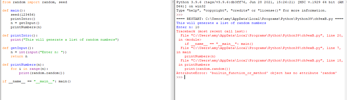 Solved from random import random, seed def main(): seed | Chegg.com
