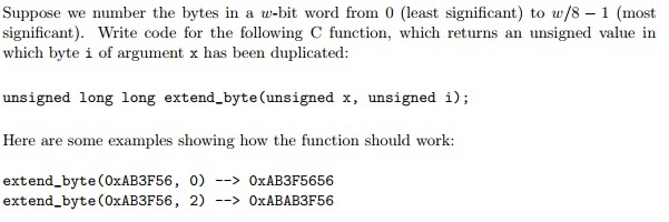 Solved Suppose we number the bytes in a w-bit word from 0 | Chegg.com