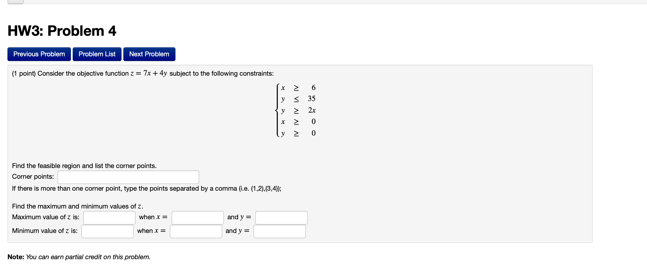 Solved HW3: Problem 4 Previous Problem Problem List Next | Chegg.com