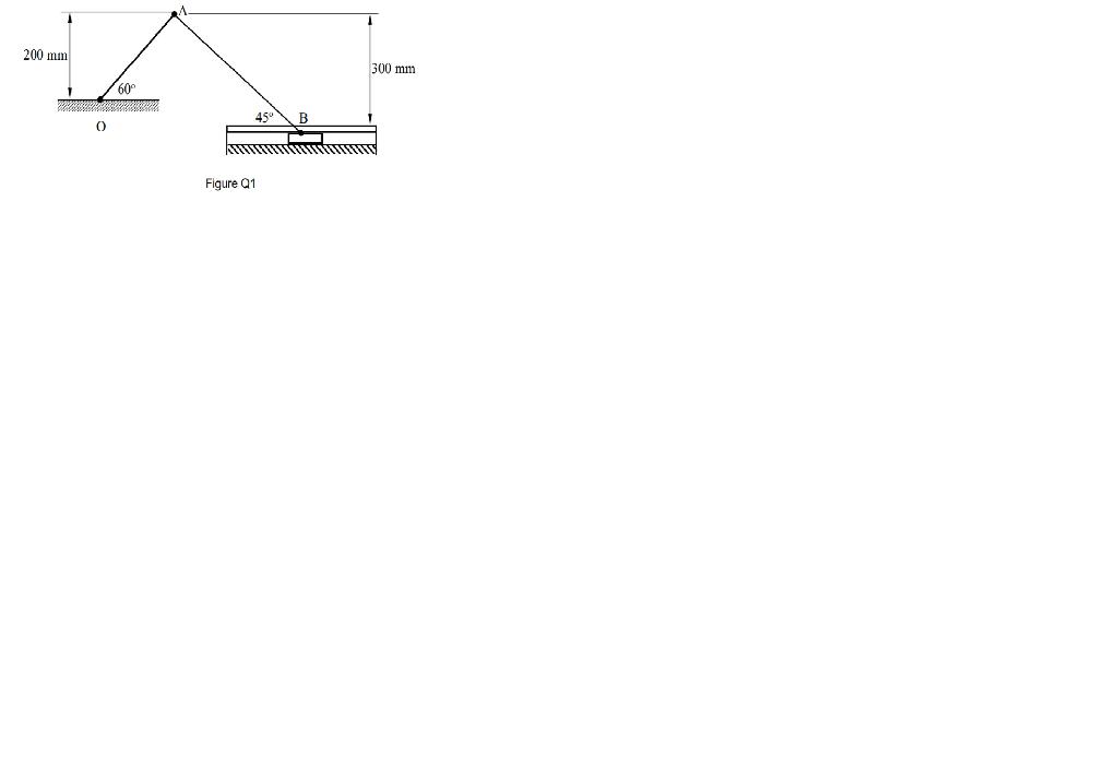 Solved Figure Q1 Shows A Linkage Oab Arm Oa Has A Clockwise